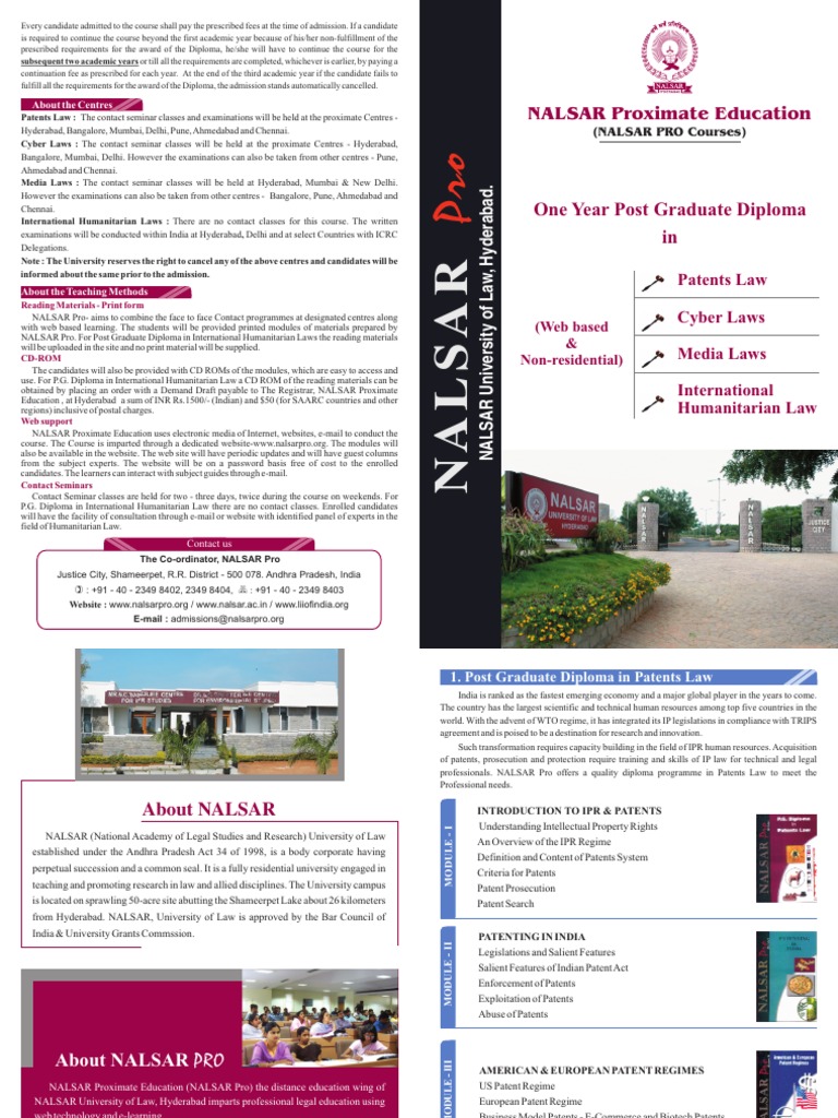 Nalsar Pro Brochure | PDF | International Humanitarian Law ...
