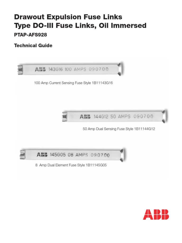 ABB DO-III Expulsion Fuse Links Guide | PDF | Fuse (Electrical ...