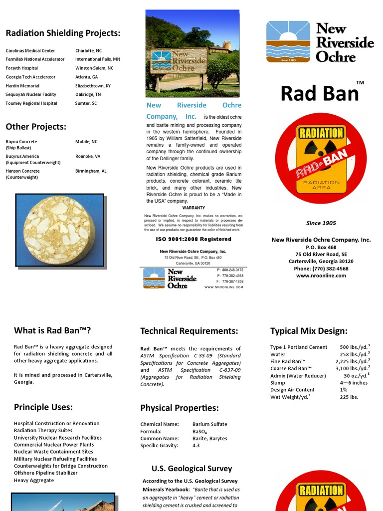 NROchre Rad Ban Heavy Aggregate Barite Brochure | PDF | Construction ...