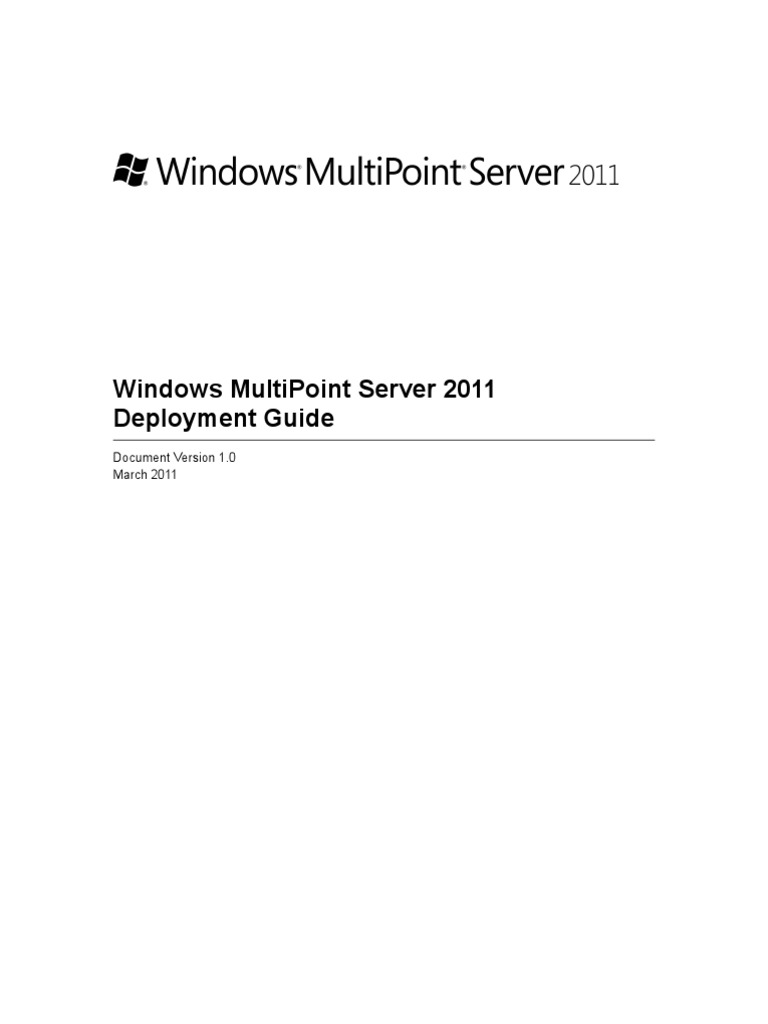 Windows MultiPoint Server 2011 - Deployment Guide | PDF | Group Policy | Usb