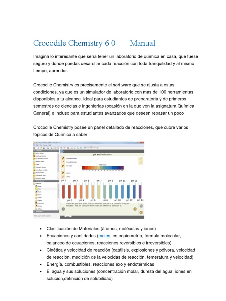 9 Crocodile Chemistry 6 Tutorial | PDF | Reacciones químicas | Ácido