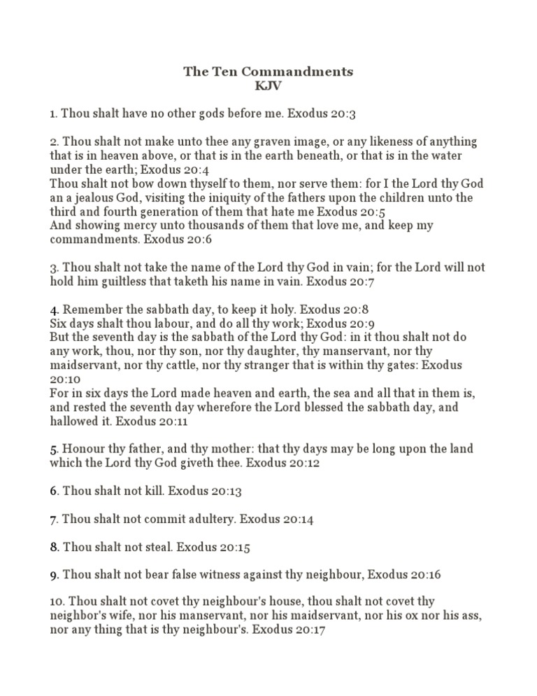 Ten Commandments Kjv Png Download 10 Commandments In, 49% OFF