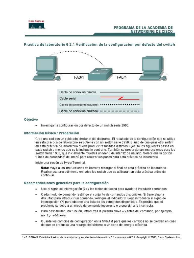 CCNA3 Lab 6 2 1 Es | PDF