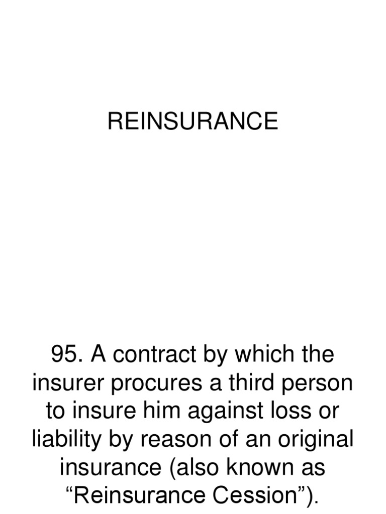 Reinsurance Cession | PDF | Business | Law