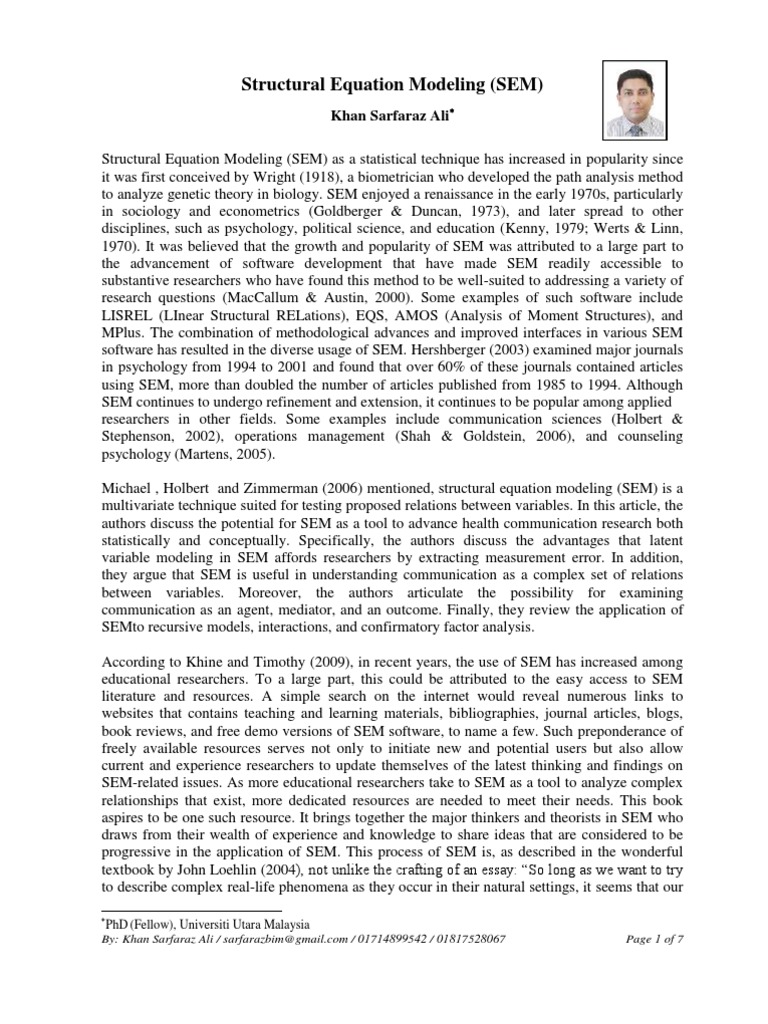 Structural Equation Modeling | PDF | Structural Equation Modeling ...