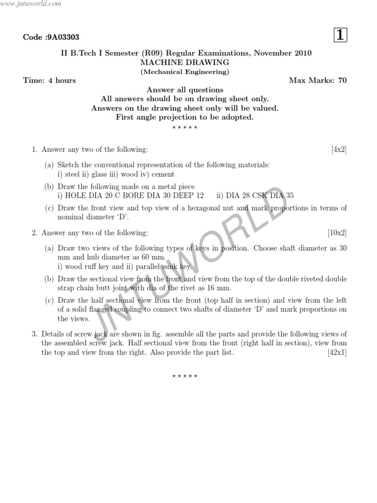 Machine Drawing Syllabus | Download Free PDF | Screw | Engineering ...