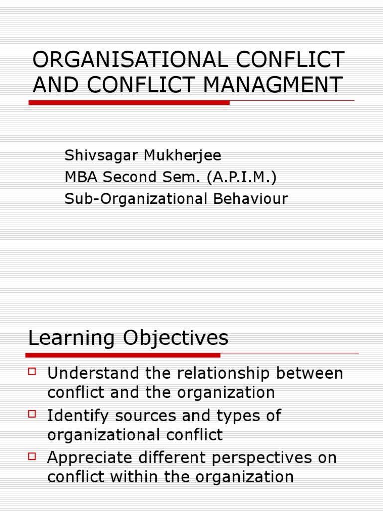 Organisational Conflict and Its Effects (SSM) | PDF | Conflict (Process ...