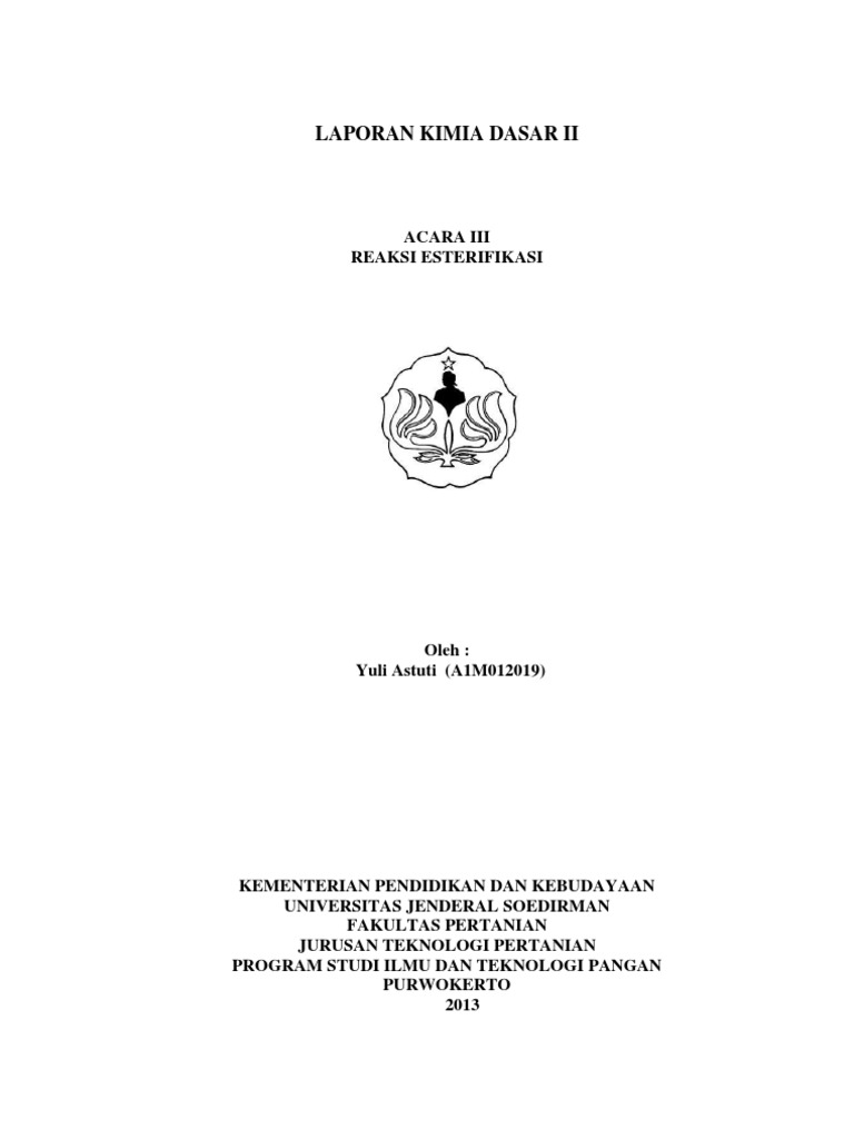 Laprak Kimor, 3. Reaksi Esterifikasi | PDF