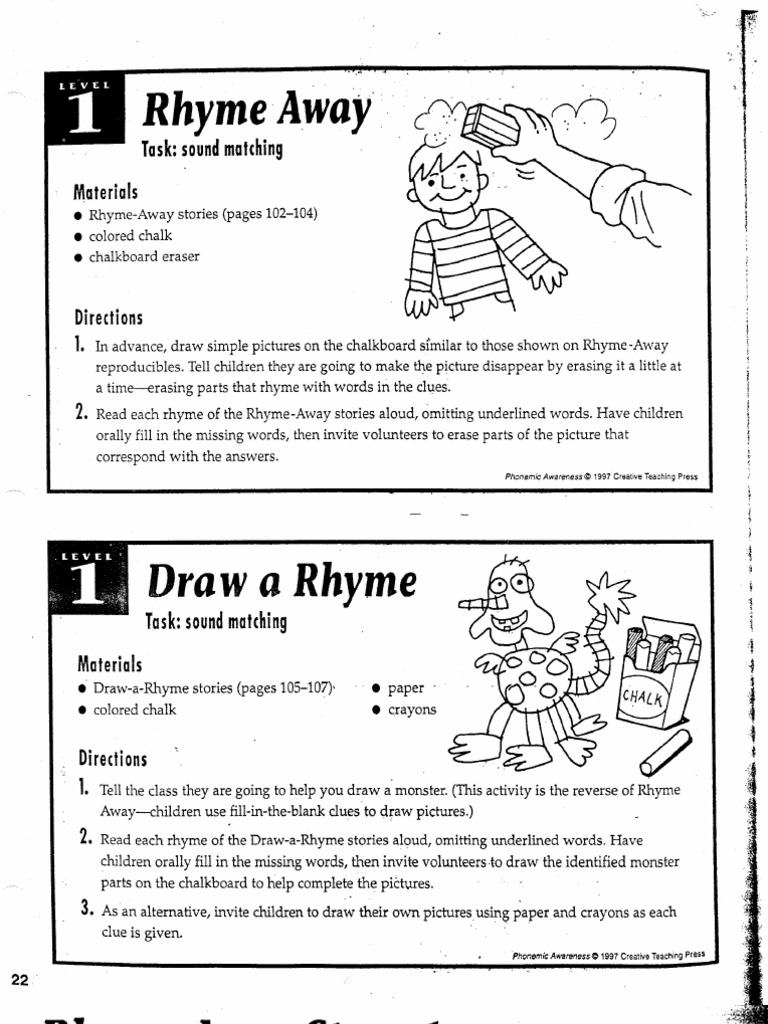 Rhyme Away and Draw A Rhyme | PDF