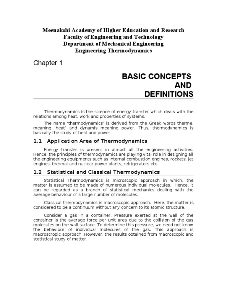 Thermodynamics Unit 1 Notes | PDF | Heat | Thermodynamic Equilibrium