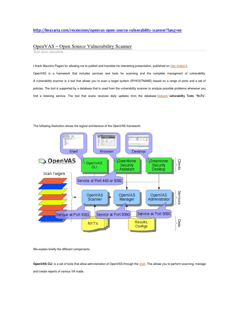 Open Vas | PDF | Vulnerability (Computing) | Graphical User Interfaces