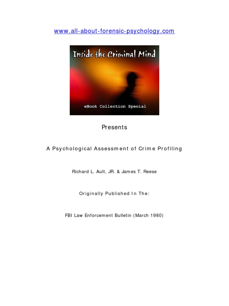 Psychological Assessment of Crime Profiling | PDF | Offender Profiling ...