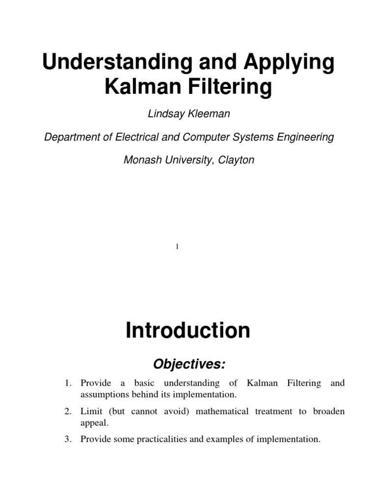 Kalman Filtering for Engineers | PDF | Kalman Filter | Covariance Matrix