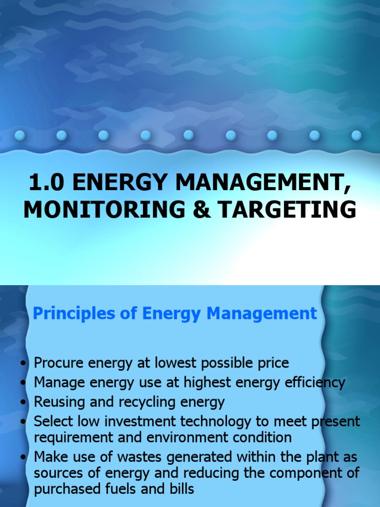 1.0 Energy Management Monitoring and Targeting | PDF | Energy ...