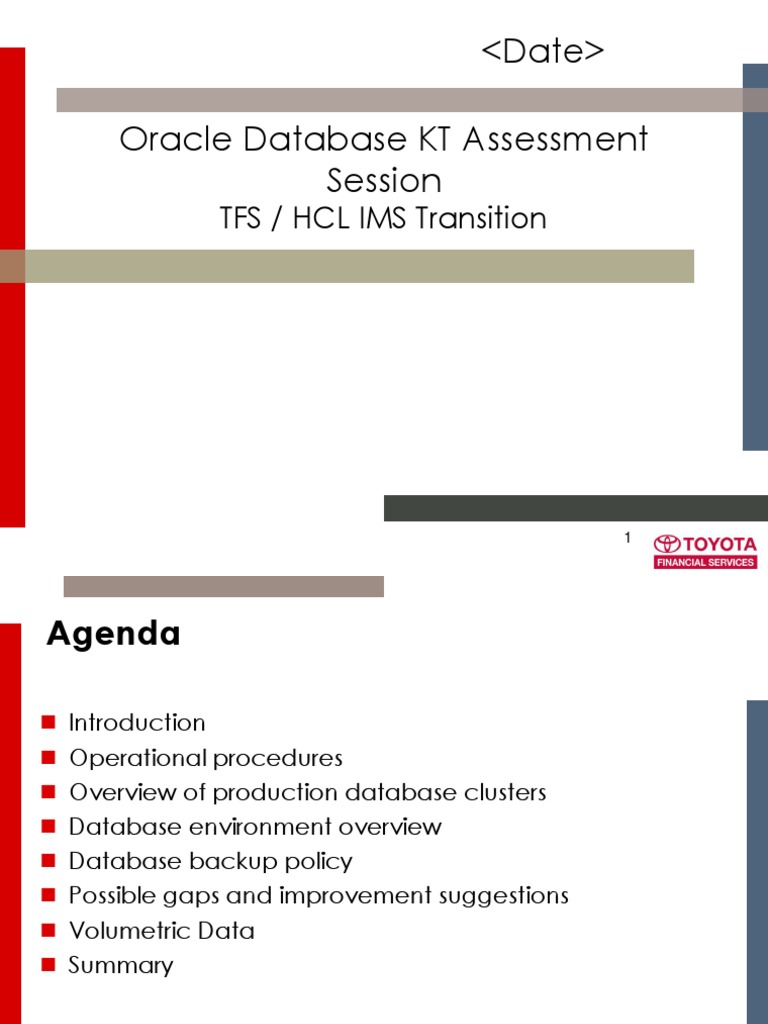 Oracle Database Assessment Draf Pdf Backup Databases