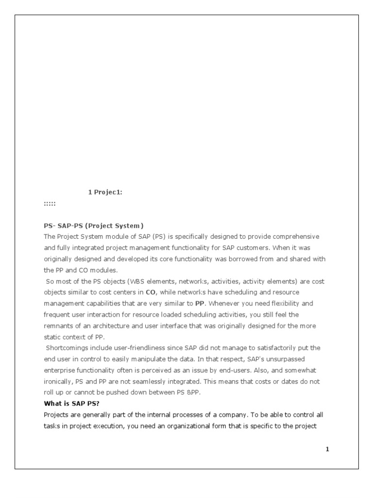 1 Projec1::::::: What Is SAP PS? | PDF | Computers