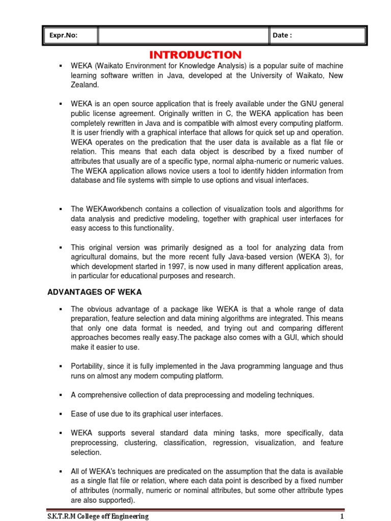 Weka Lab Record Pdf Cross Validation Statistics Statistical Classification 