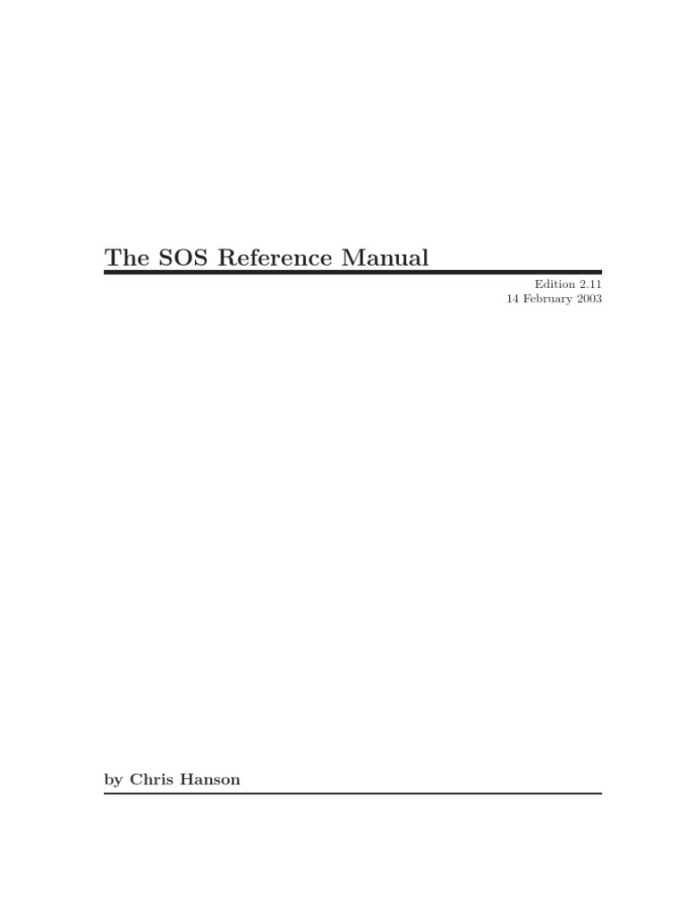 The SOS Reference Manual: by Chris Hanson | PDF