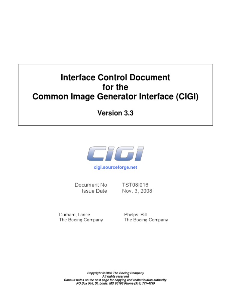 Interface Control Document For The Common Image Generator Interface ...