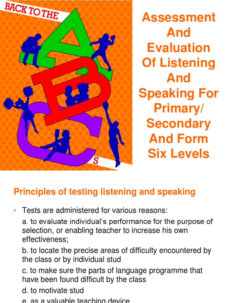Listening and Speaking Assessment Guide | PDF | Educational Assessment ...