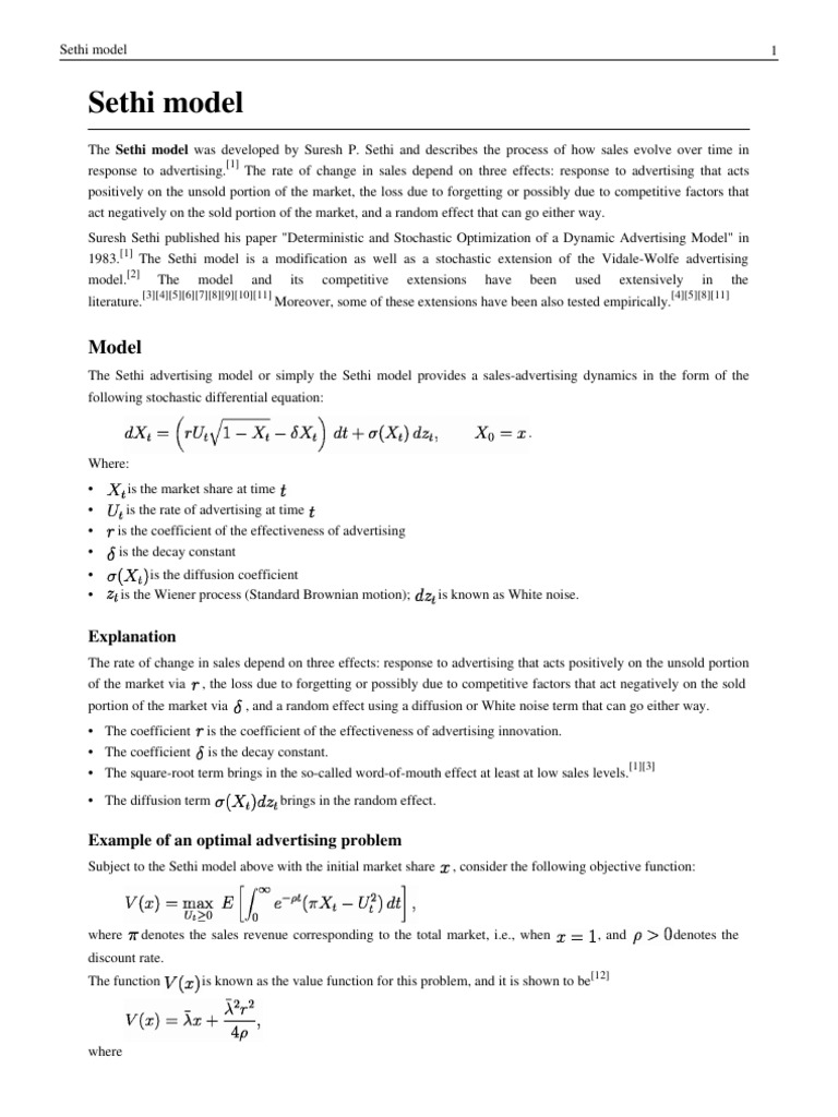 Sethi Model | PDF | Systems Science | Systems Theory