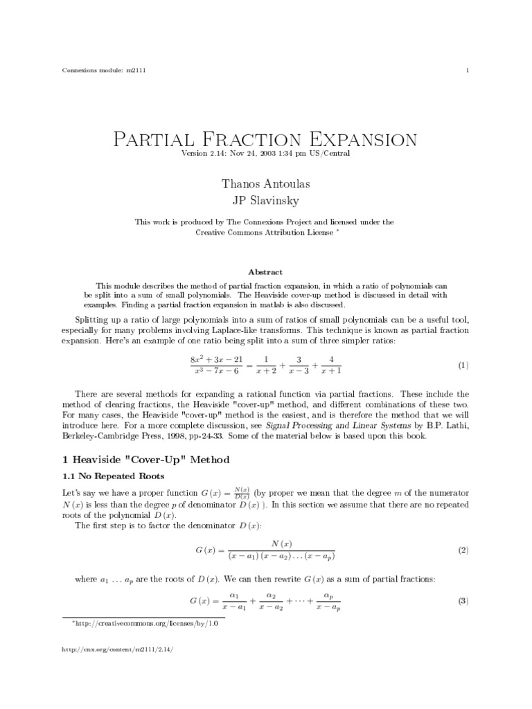 Partial Fraction Method | PDF | Polynomial | Fraction (Mathematics)