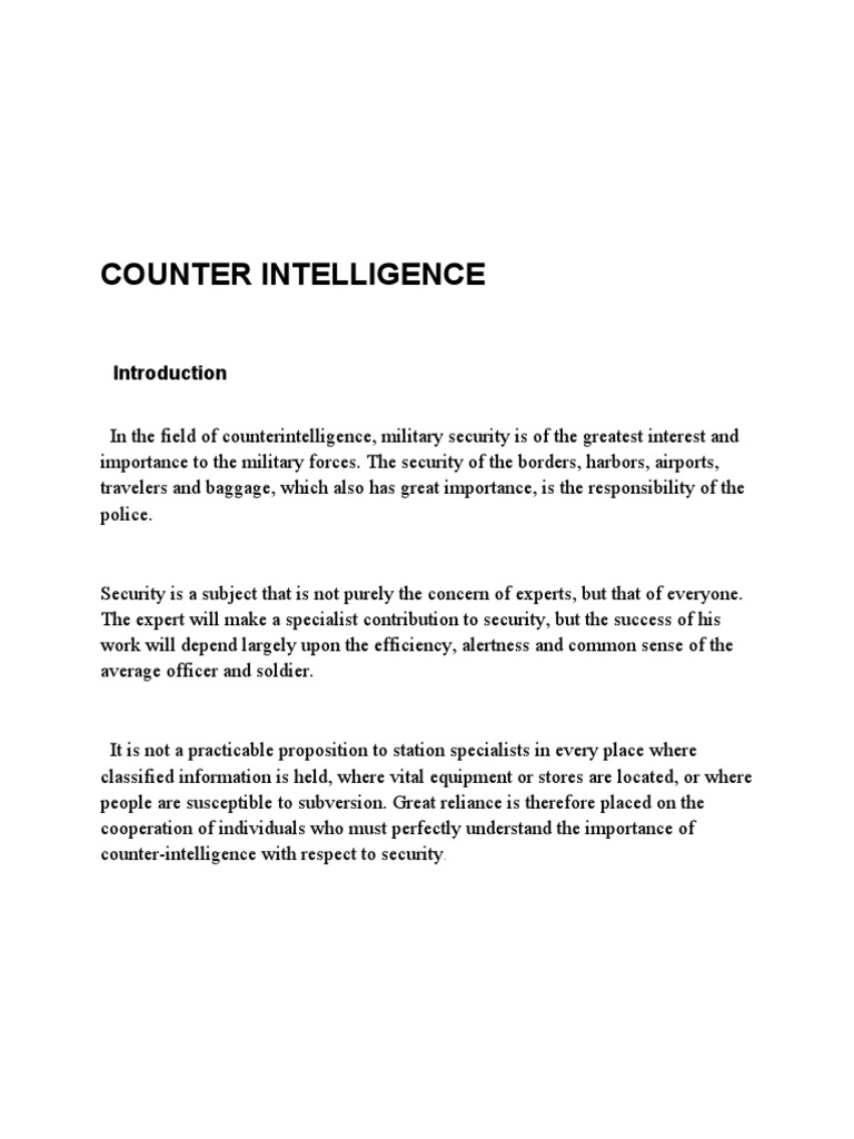 Counter Intelligence 2 | Counterintelligence | Electronic Warfare
