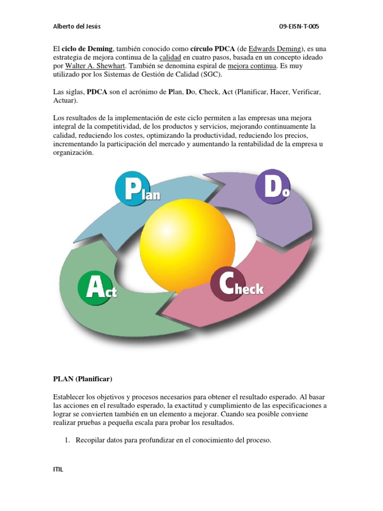 El Ciclo de Deming | PDF | Business | Fabricación e ingeniería