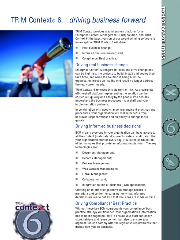 TRIM Context 6 Driving Business Forward | PDF | Service Oriented ...
