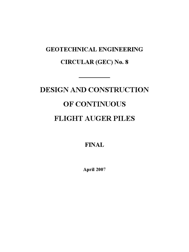 CFA Piles | PDF | Deep Foundation | Quality Assurance