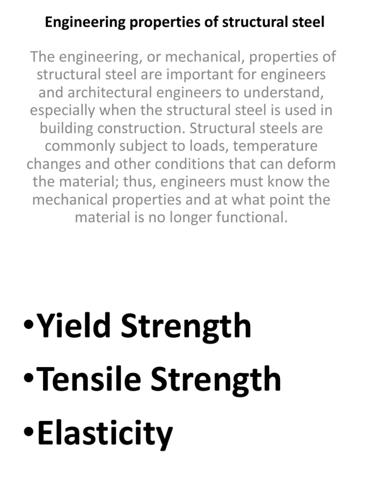 Mechanical Properties of Structural Steel | PDF | Strength Of Materials ...