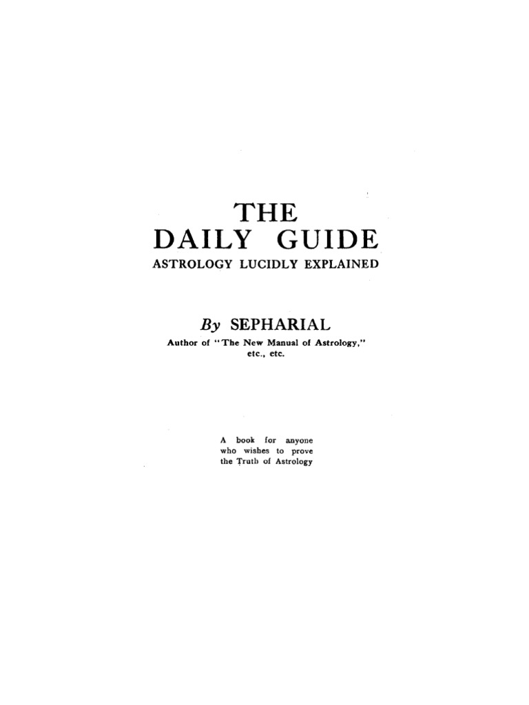 Sepharial - Daily Guide | PDF