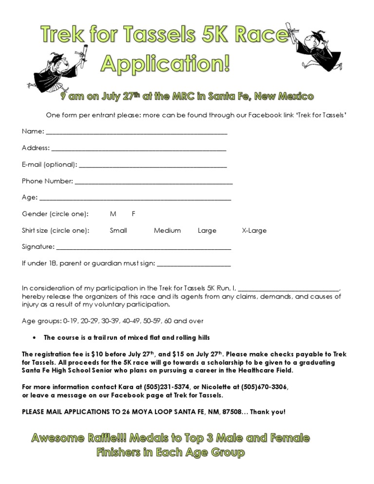 Trek For Tassels 5k Application | PDF | Career & Growth