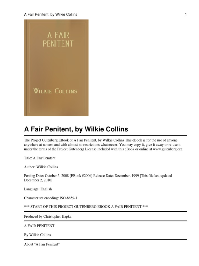 A Fair Penitent | PDF | Project Gutenberg | Public Domain