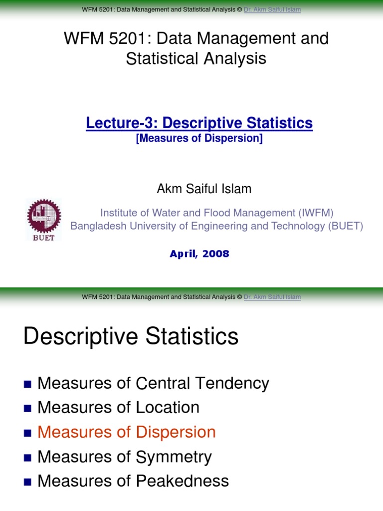 Measure of Dispersion | PDF | Coefficient Of Variation | Statistical ... Measure of Dispersion | PDF | Coefficient Of Variation | Statistical ...