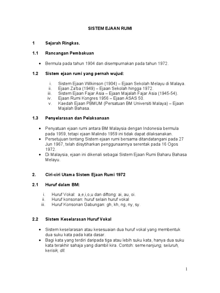 Sistem Ejaan Rumi | PDF