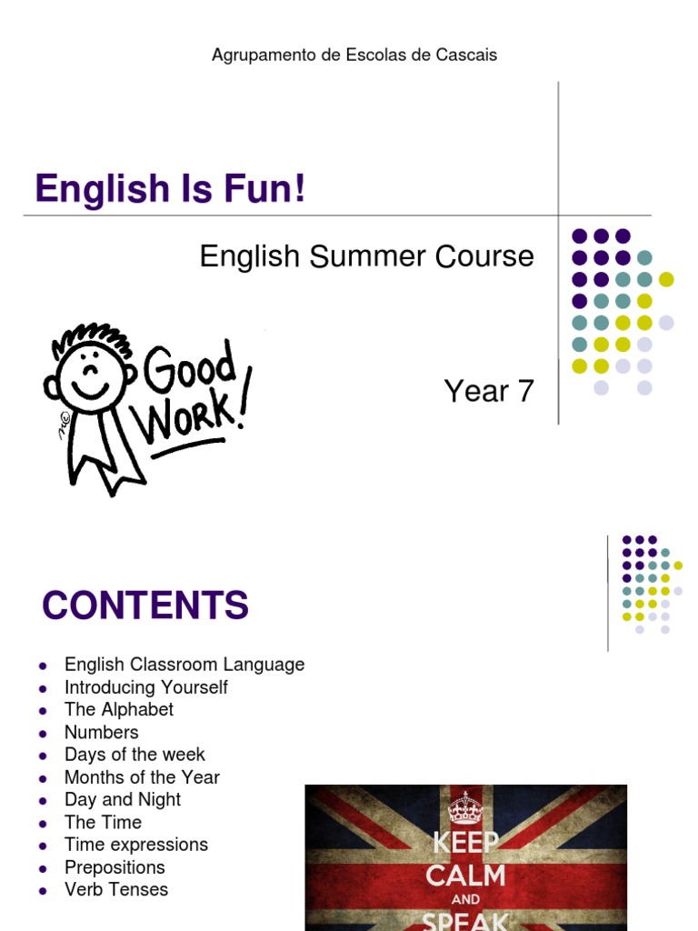 English Summer Course Year 7 | PDF | English Language | Verb