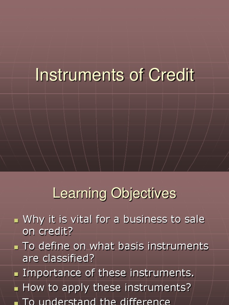 Instruments of Credit | PDF | Negotiable Instrument | Promissory Note