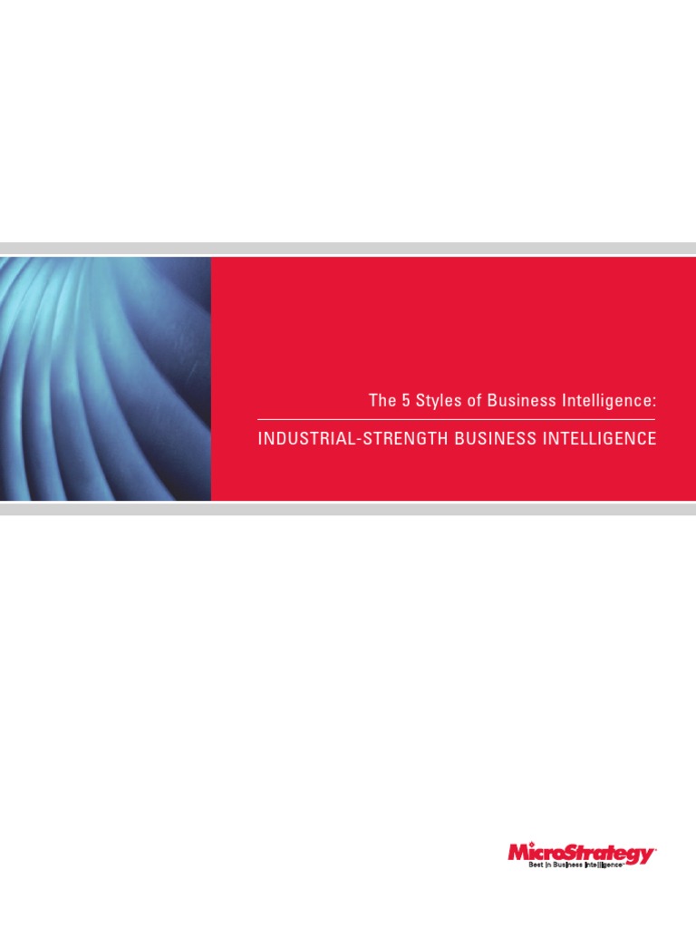 Micro Strategy - The 5 Styles of Business Intelligence | PDF | Business Intelligence | Databases