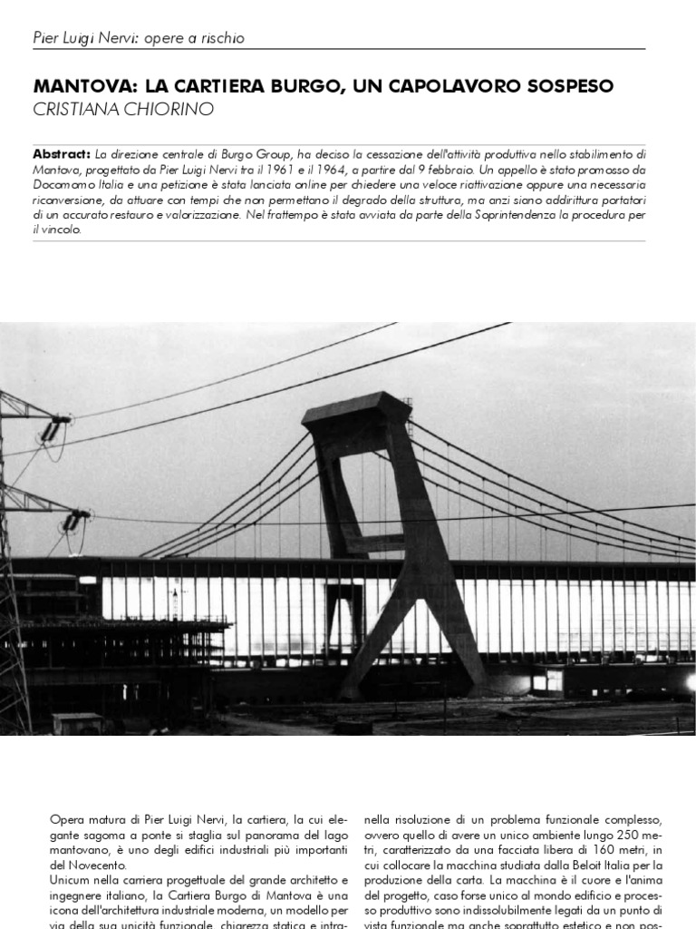 La Cartiera Burgo Di Pier Luigi Nervi A Mantova | PDF