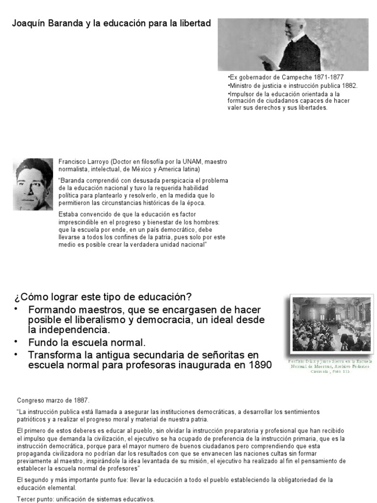 Joaquín Baranda y La Educación para La Libertad 1 | PDF | Democracia ...
