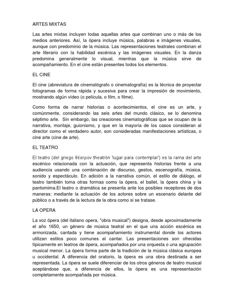 Definición de Artes Mixtas | PDF | Arte