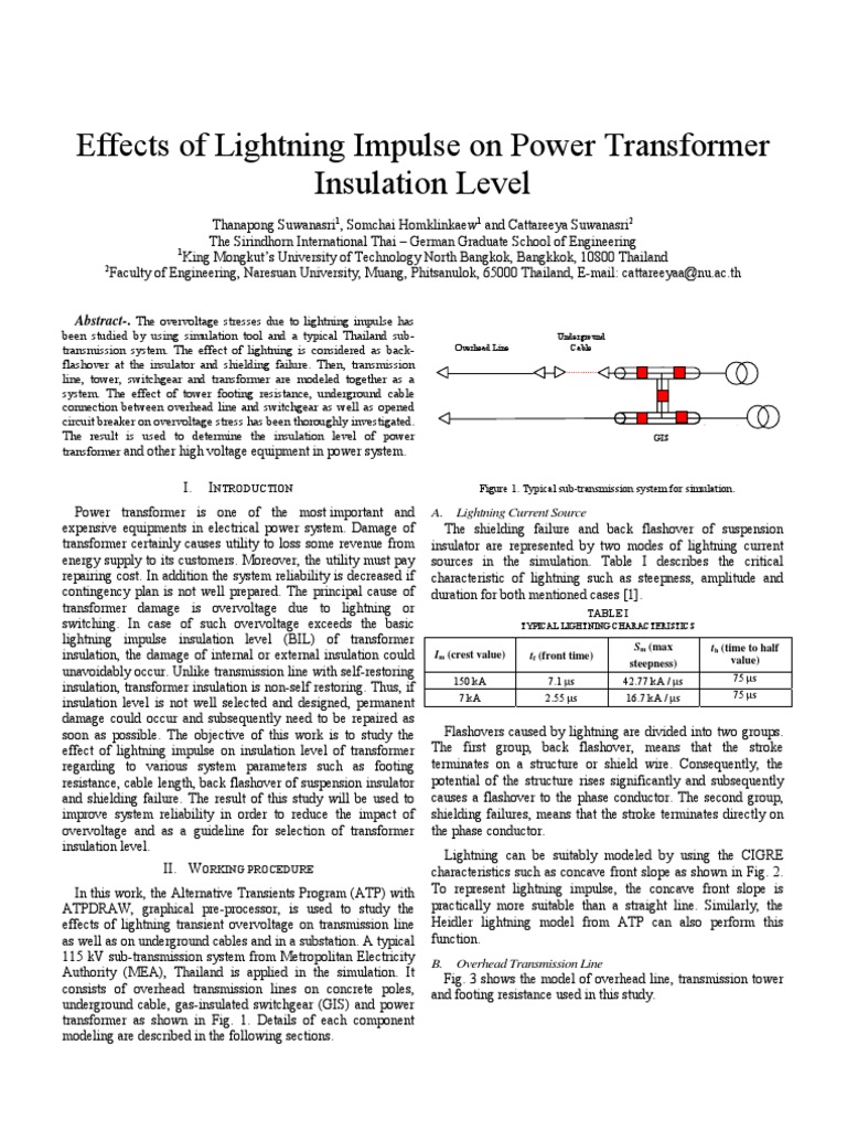 Effects of Lightning Impulse On Power Transformer | PDF | Coaxial Cable ...