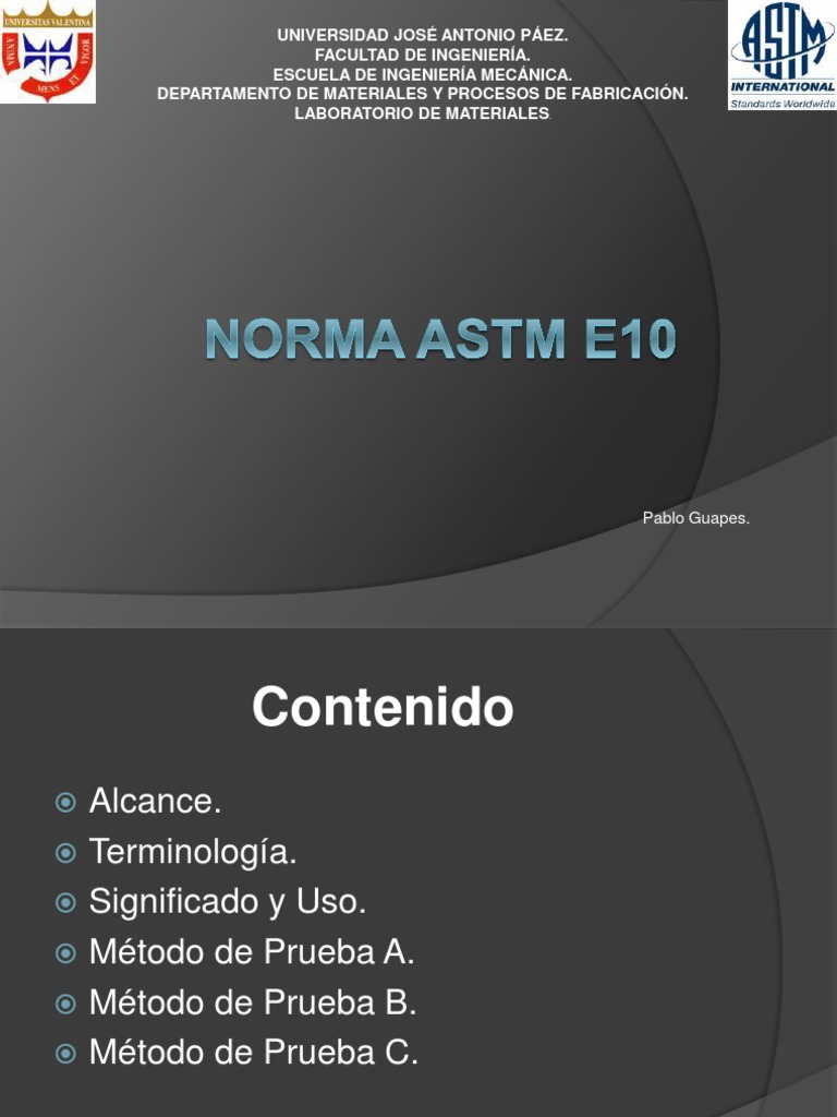 Norma Astm e 10 Brinell | PDF | Dureza | Science