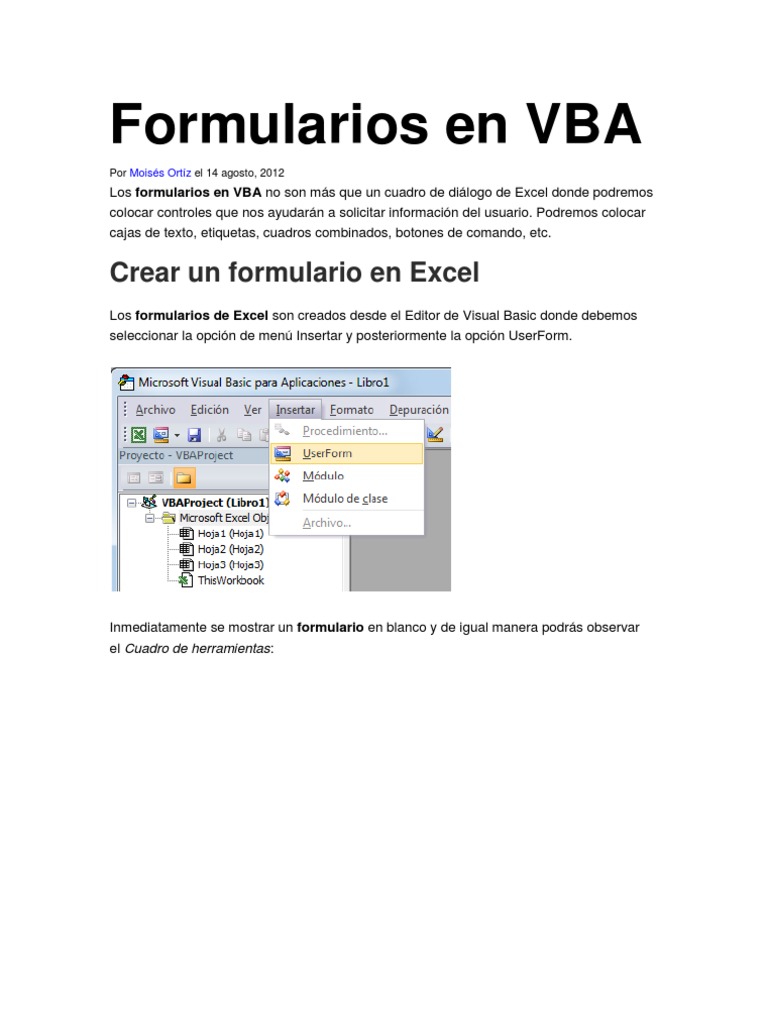 Formularios en VBA | Básico | Microsoft Excel