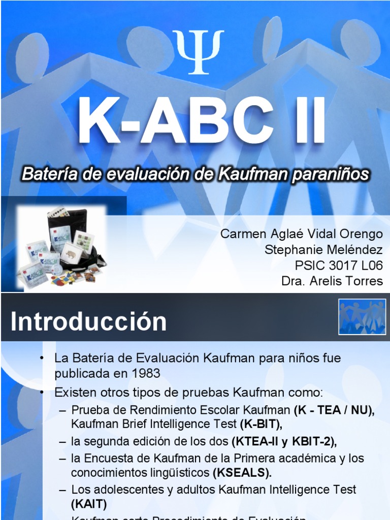 Evaluación K-ABC para Niños | PDF | Neuropsicología | Aprendizaje