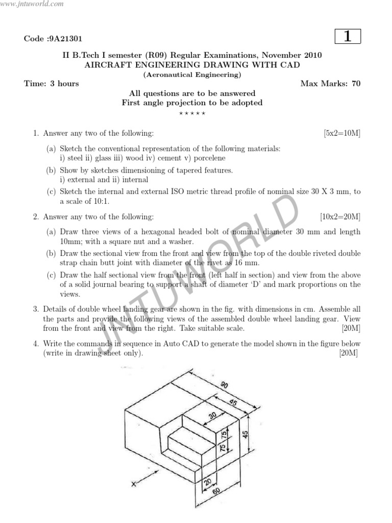Aircraft Engineering Drawing With Cad | PDF | Screw | Machines
