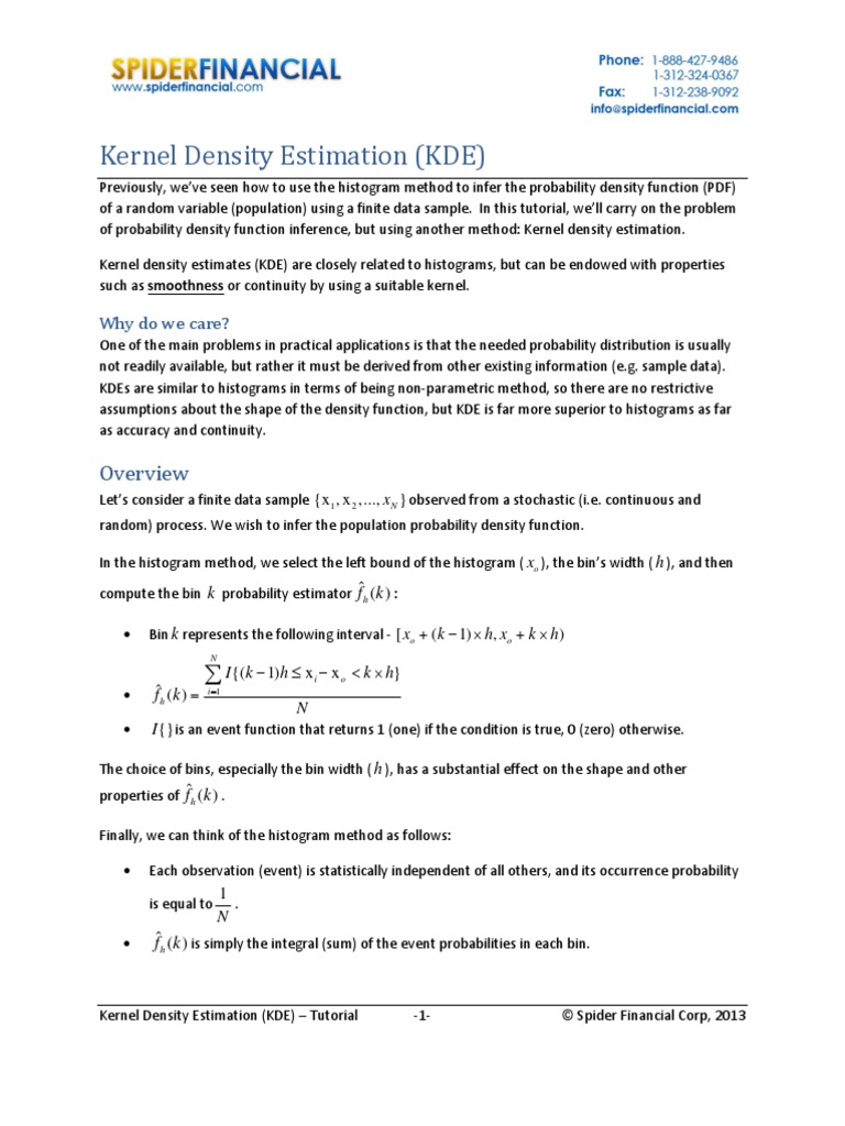 Kernel Density Estimation (KDE) in Excel Tutorial | PDF | Histogram ...