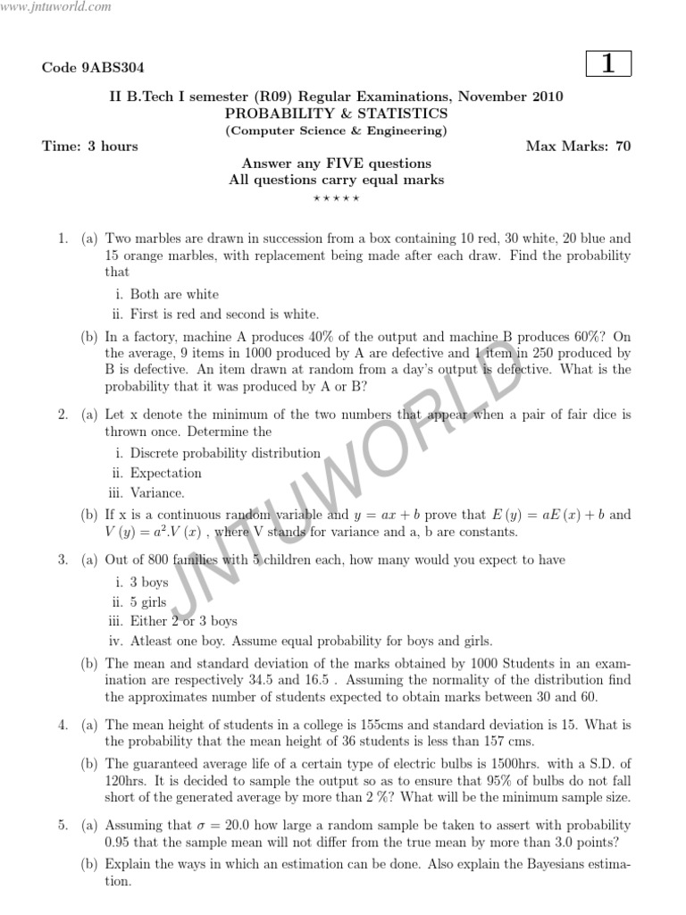 Probability Statistics Pdf Standard Deviation Mean