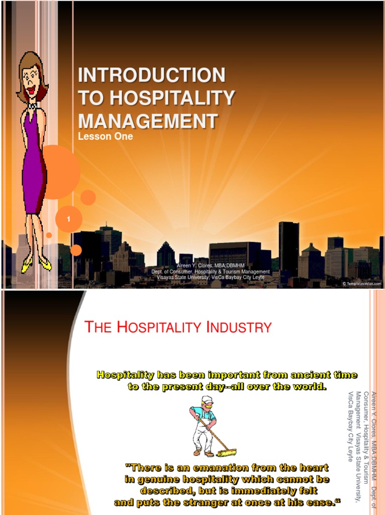 Lecture 1 Introduction To Hospitality Management | PDF